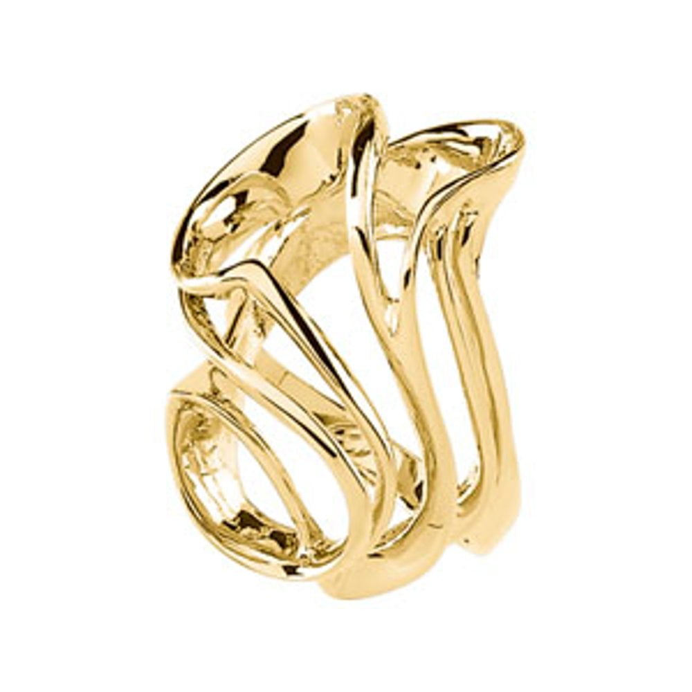 14k Yellow Gold Freeform Bypass Metal Fashion Ring Fine Jewelry For ...