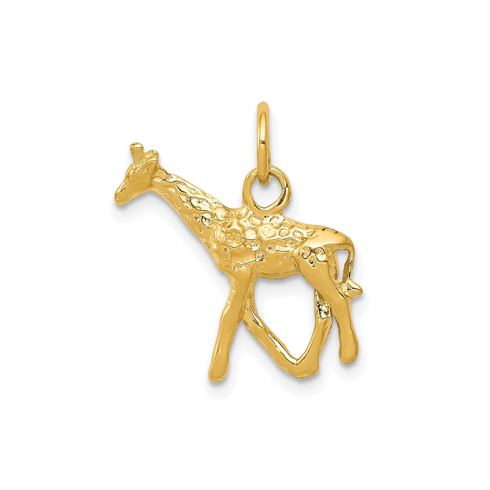 14k Yellow Gold Giraffe Pendant for Women or Unisex, Safari Animal ...