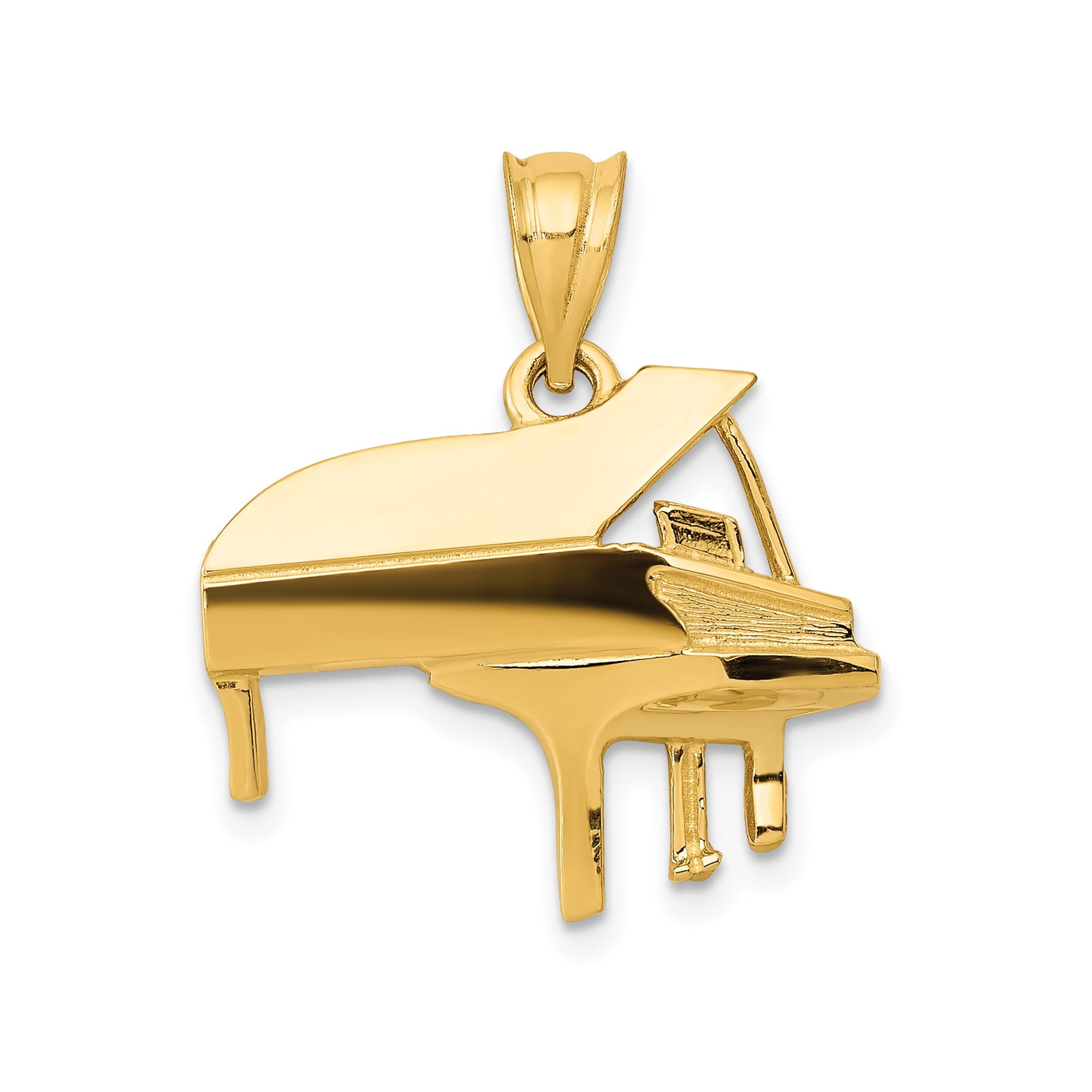 14k Yellow Gold Grand Piano Pendant Necklace for Women or Unisex ...