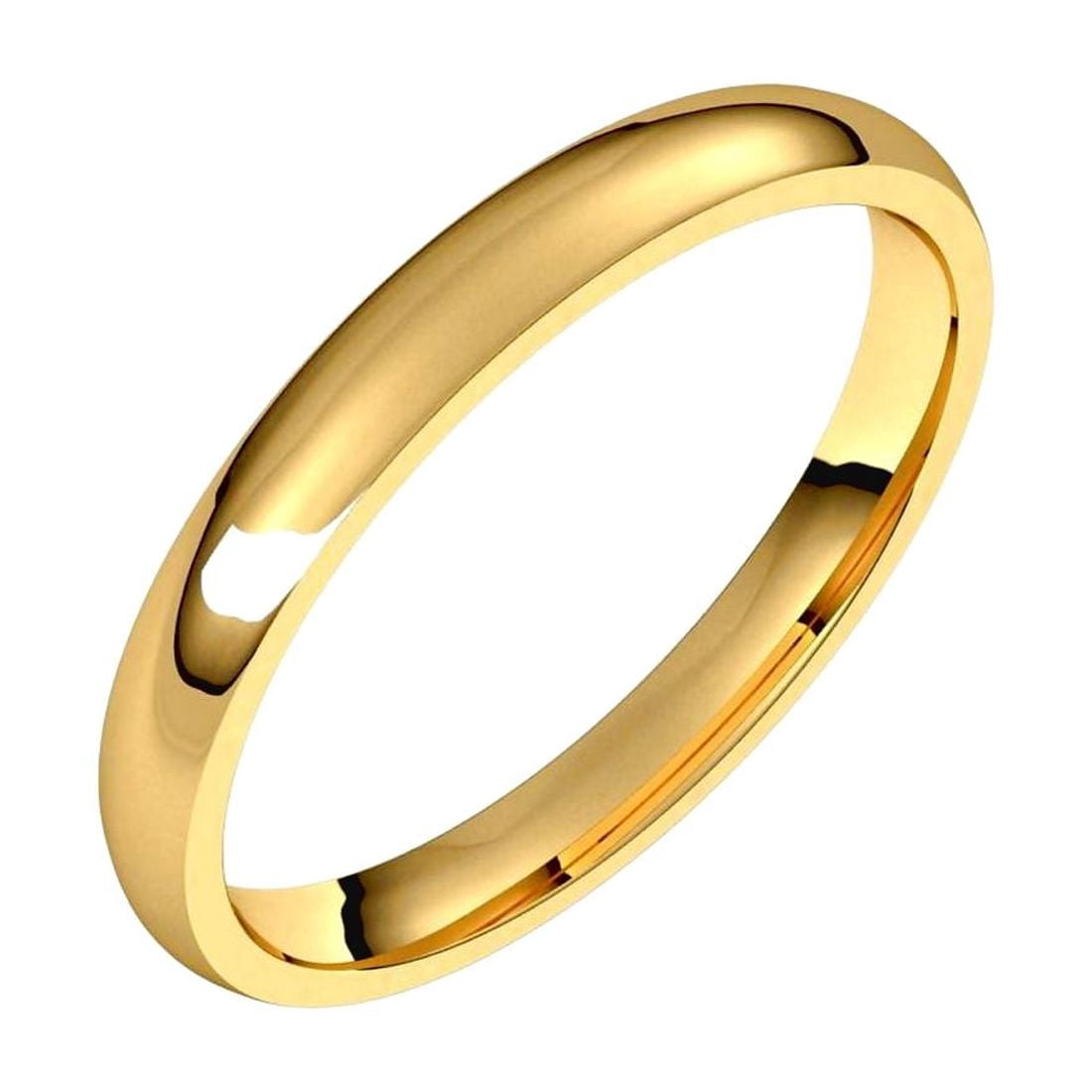 14k Yellow Gold Half Round 2.5mm Comfort-fit Lightweight Light Wedding ...