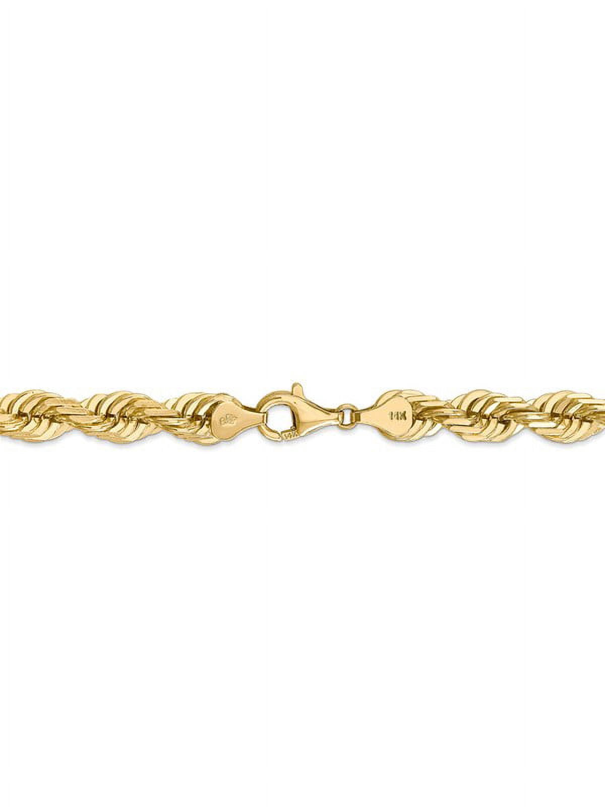 14k Yellow Gold Handmade Diamond-Cut Rope Chain Ankle Bracelet ...