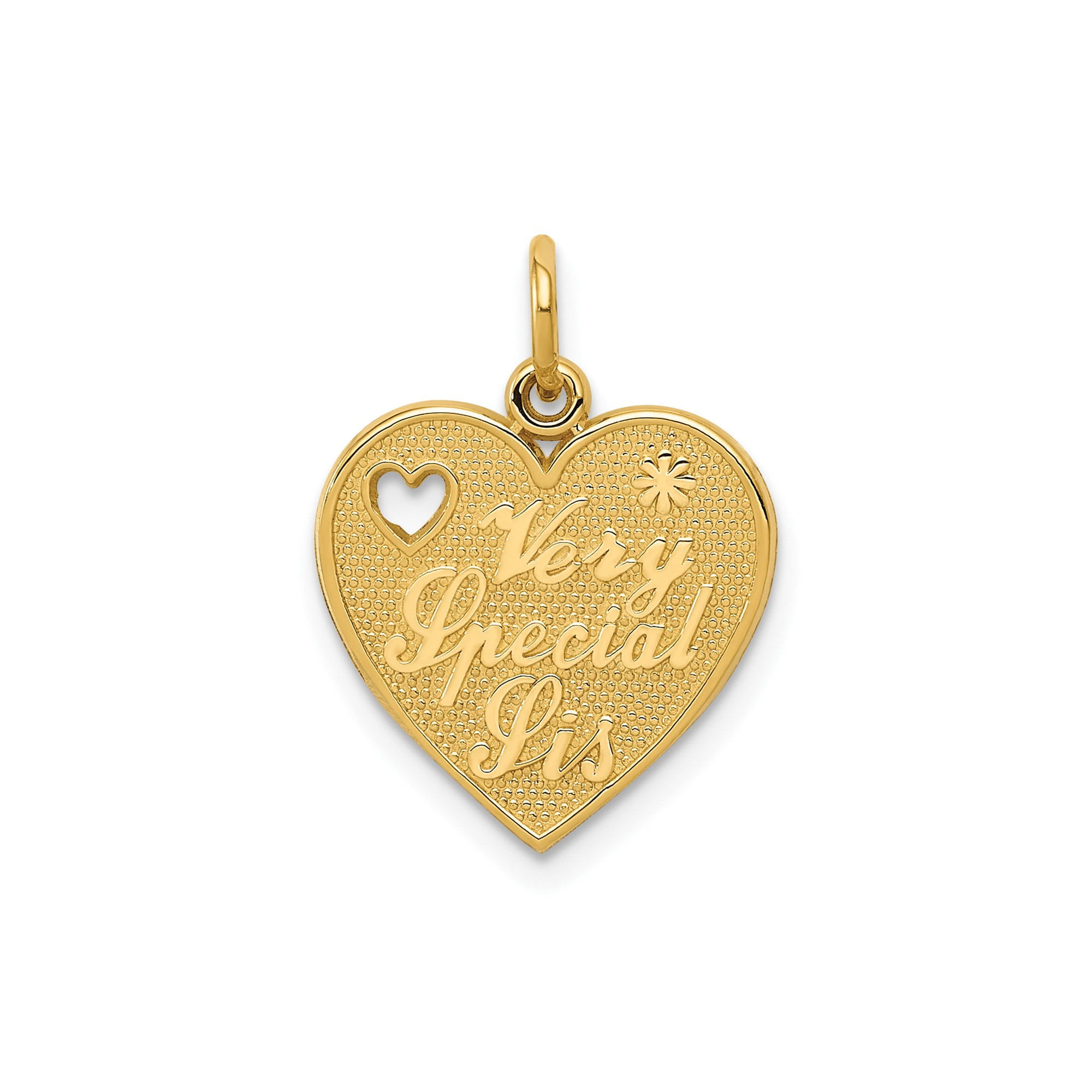 14k Yellow Gold Heart Pendant for Women with Very Special Sis Engraving ...