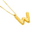 14k Yellow Gold Helium Initial W Pendant Box Chain Necklace With Spring ...