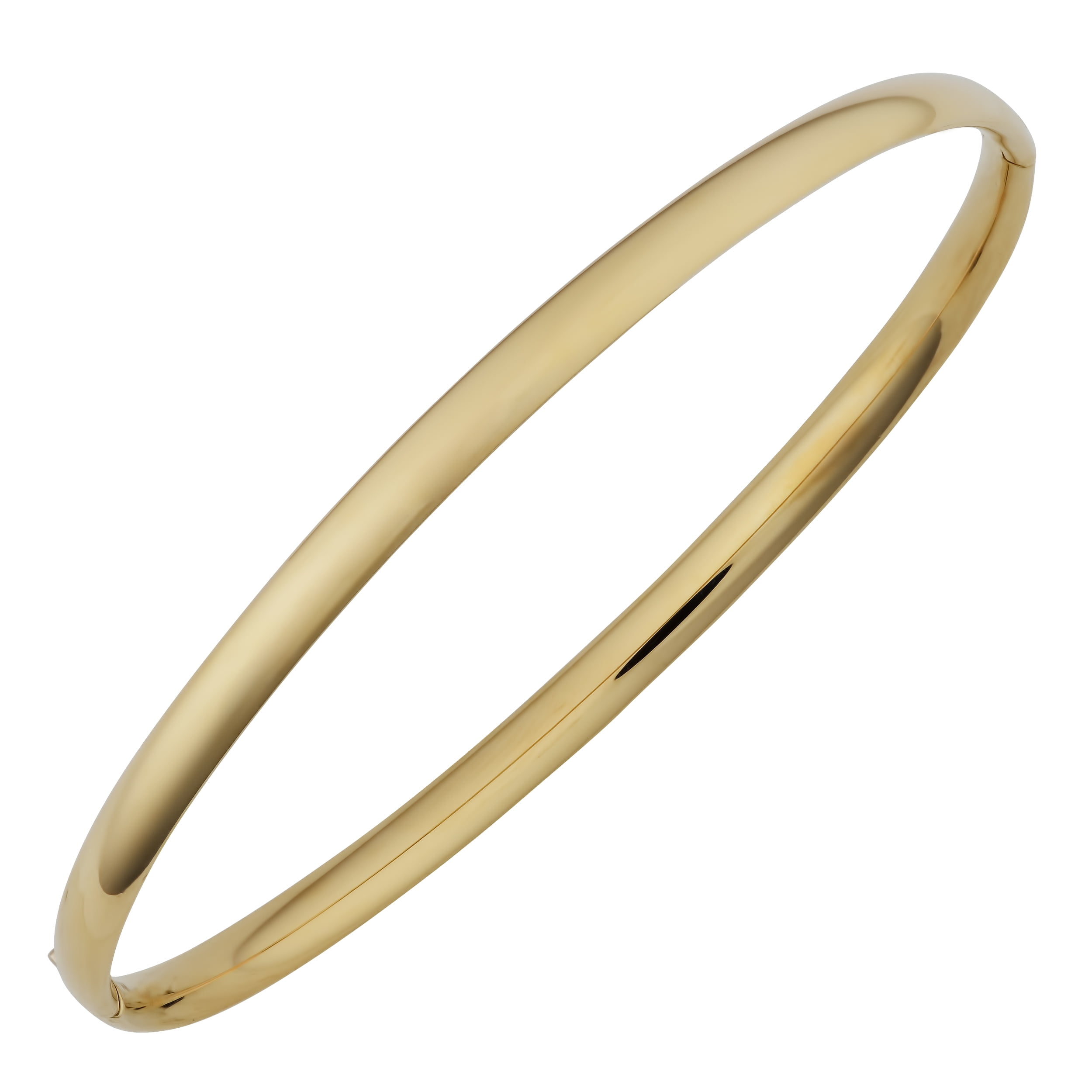 KoolJewelry 14k Yellow Gold High Polish Hinged Bangle Bracelet ...