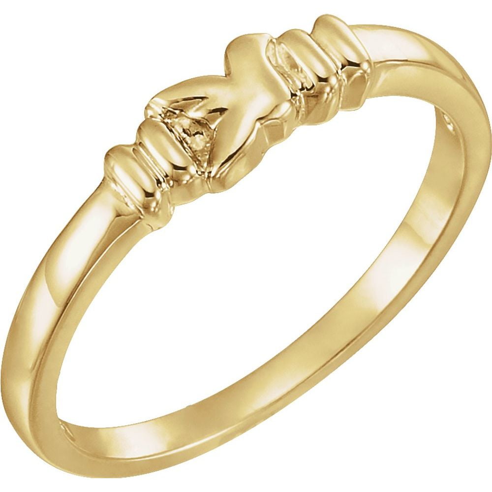 14k Yellow Gold Holy Spirit Chastity Religious Spiritual Fashion Ring ...