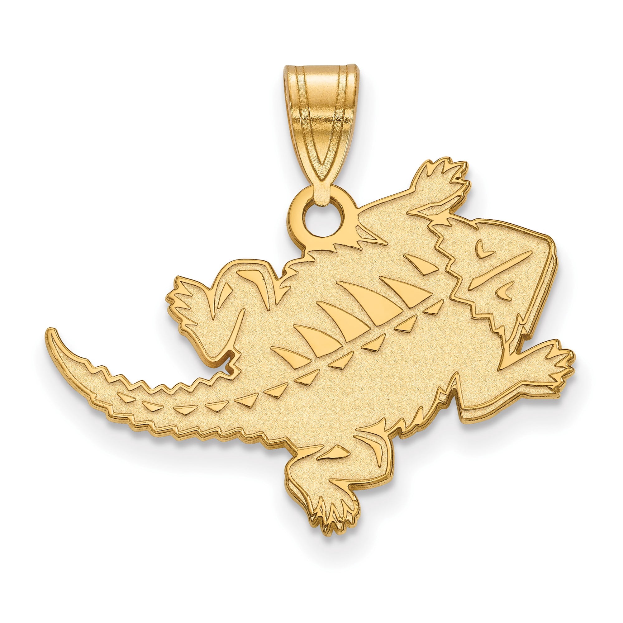 14k Yellow Gold Horned Lizard Pendant with Polished Finish, Reptile ...