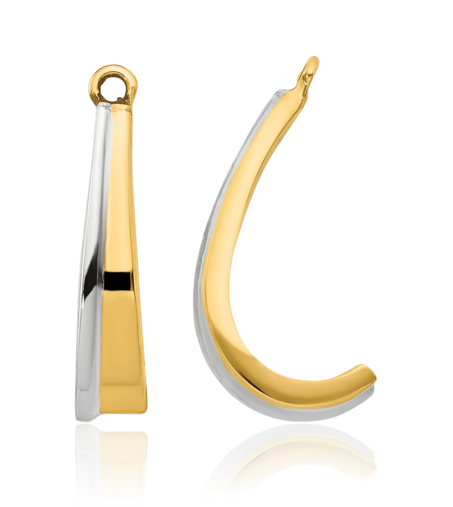 14K Solid Yellow Gold J Hoop Earring Jackets for Studs - Walmart.com