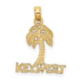 14k Yellow Gold Key West Palm Tree Charm Pendant Fine Jewelry For Women ...