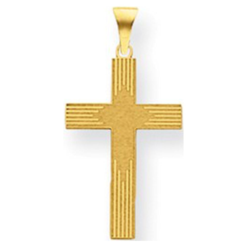 14k Yellow Gold Laser Designed Cross - Walmart.com