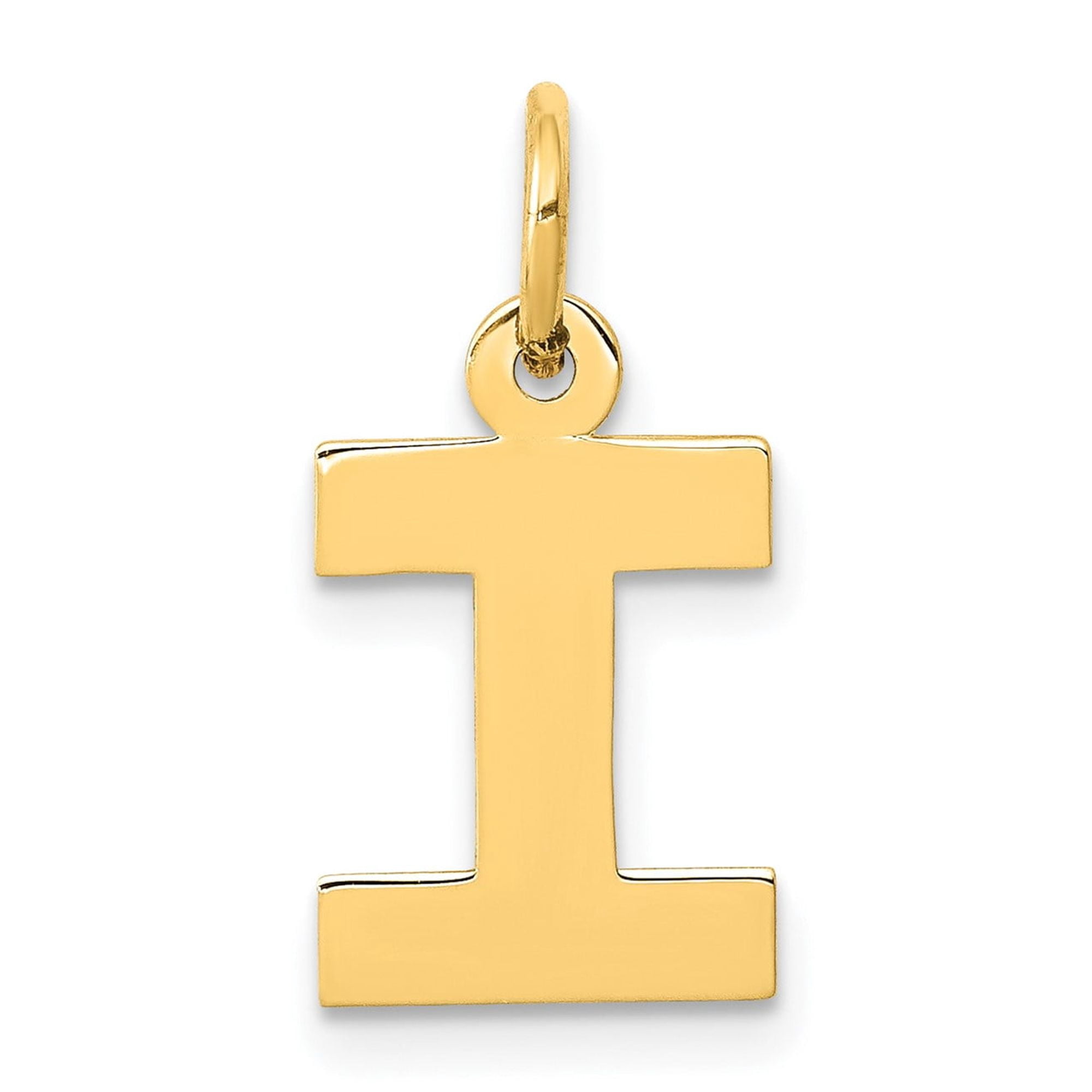 14k Yellow Gold Letter I Pendant Charm for Women or Unisex, Polished ...