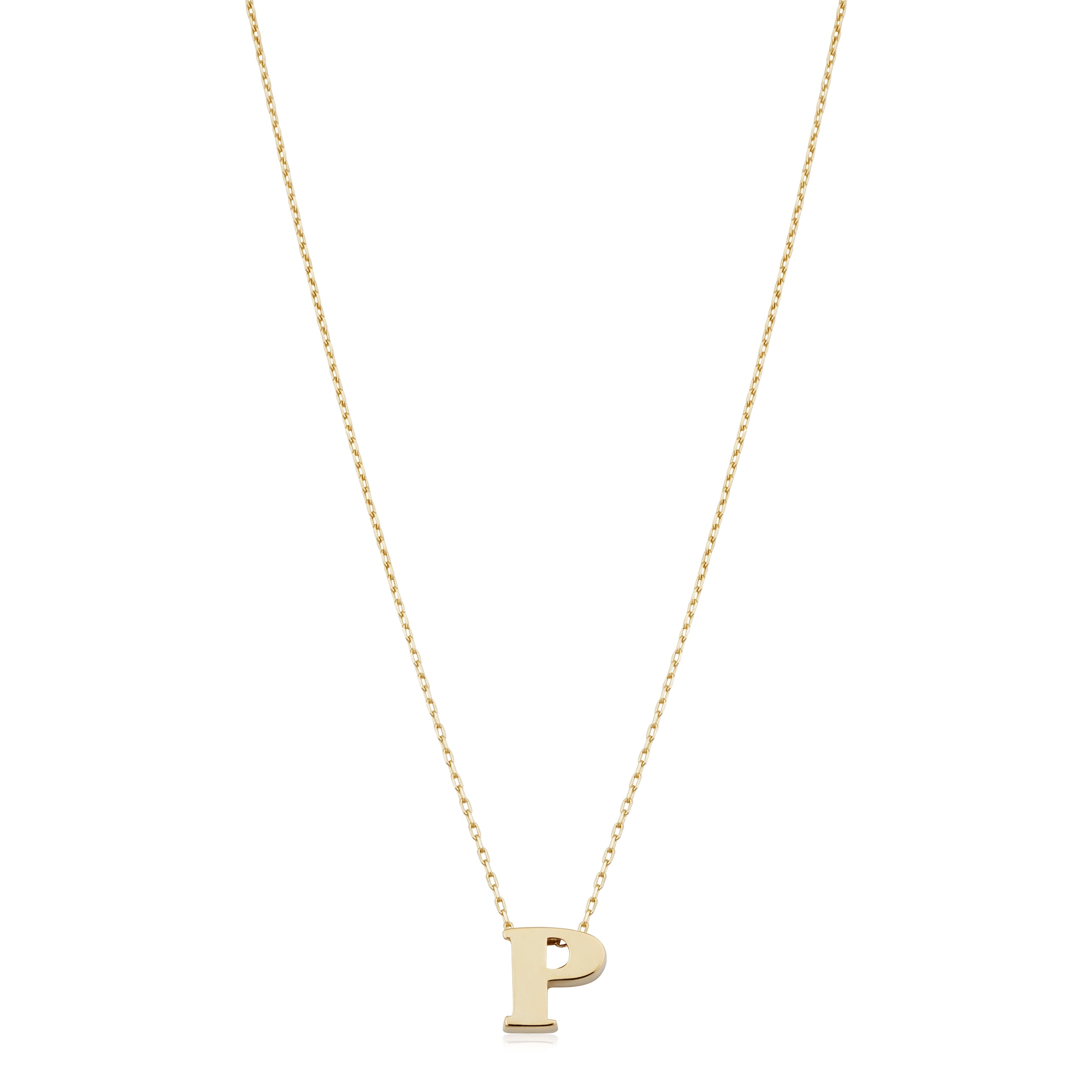 14k Yellow Gold Letter P Necklace - Walmart.com