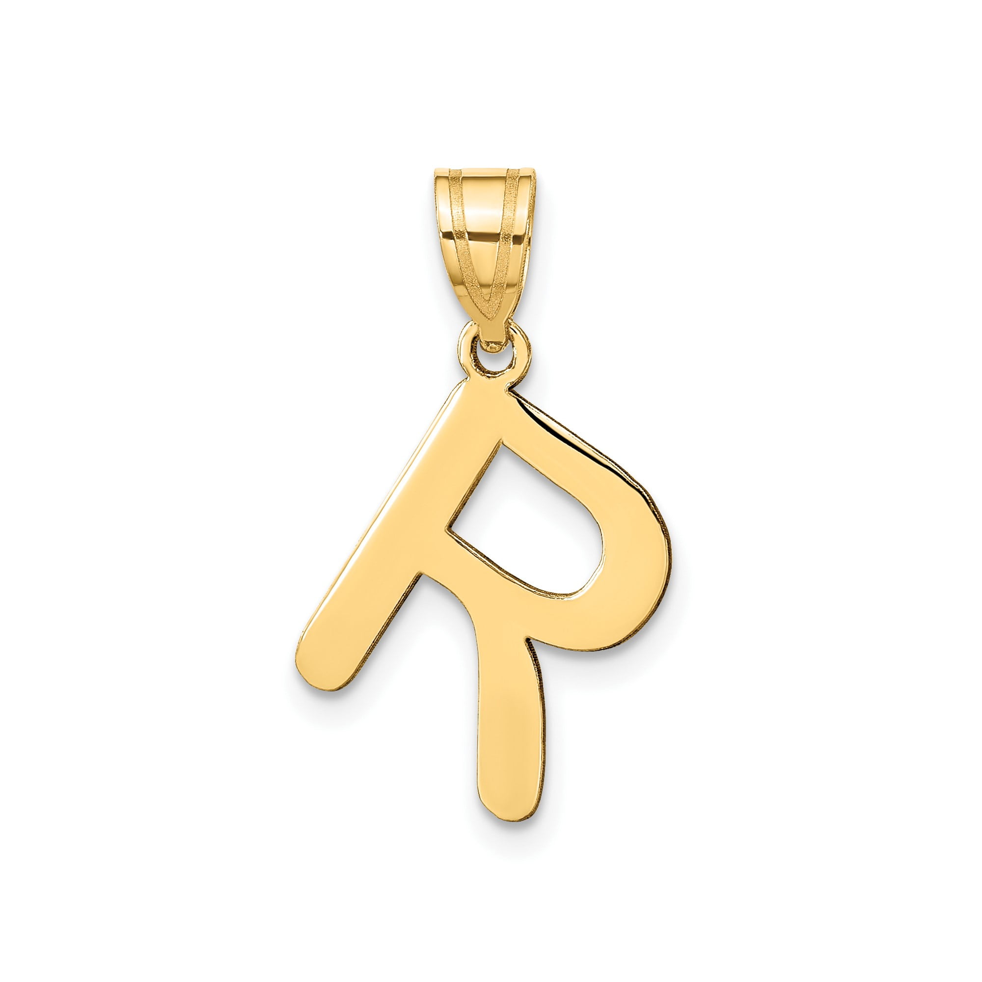 14k Yellow Gold Letter R Pendant Necklace for Women or Unisex, Bold ...