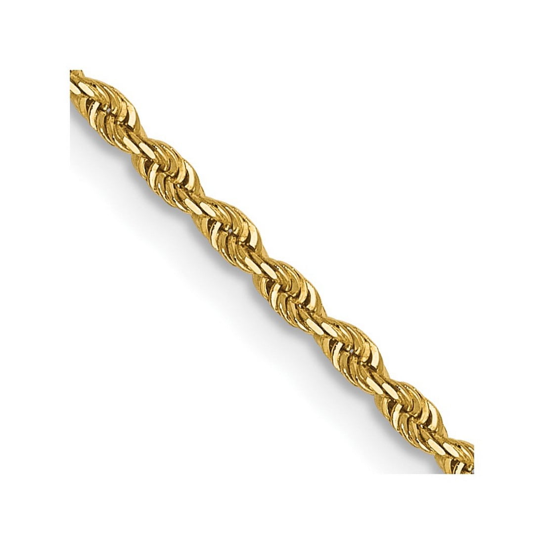 14k Yellow Gold Lobster Claw Closure Valu plus 1.3mm Sparkle Cut Chain ...