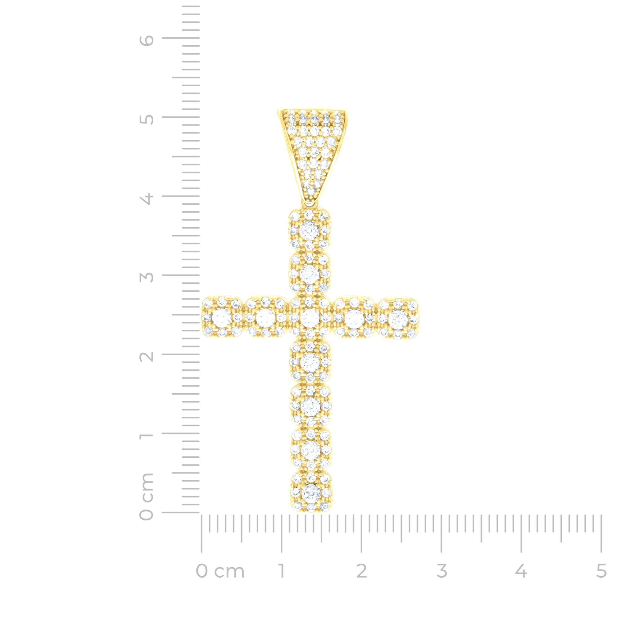 14k Yellow Gold Mens Cubic-Zirconia Cross Religious Charm Pendant ...