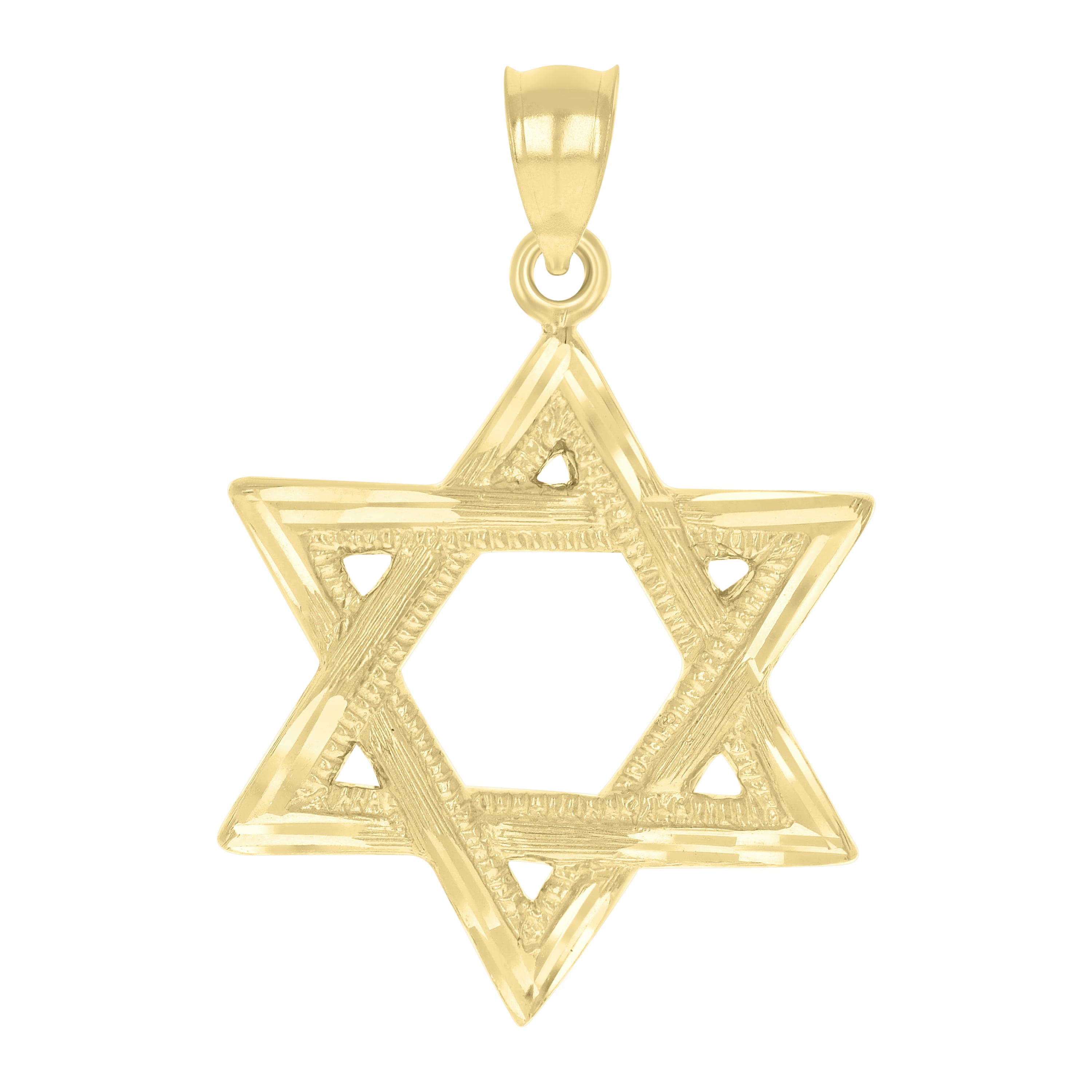 14k Yellow Gold Mens Star Of David Symbol Religious Pendant - Walmart.com