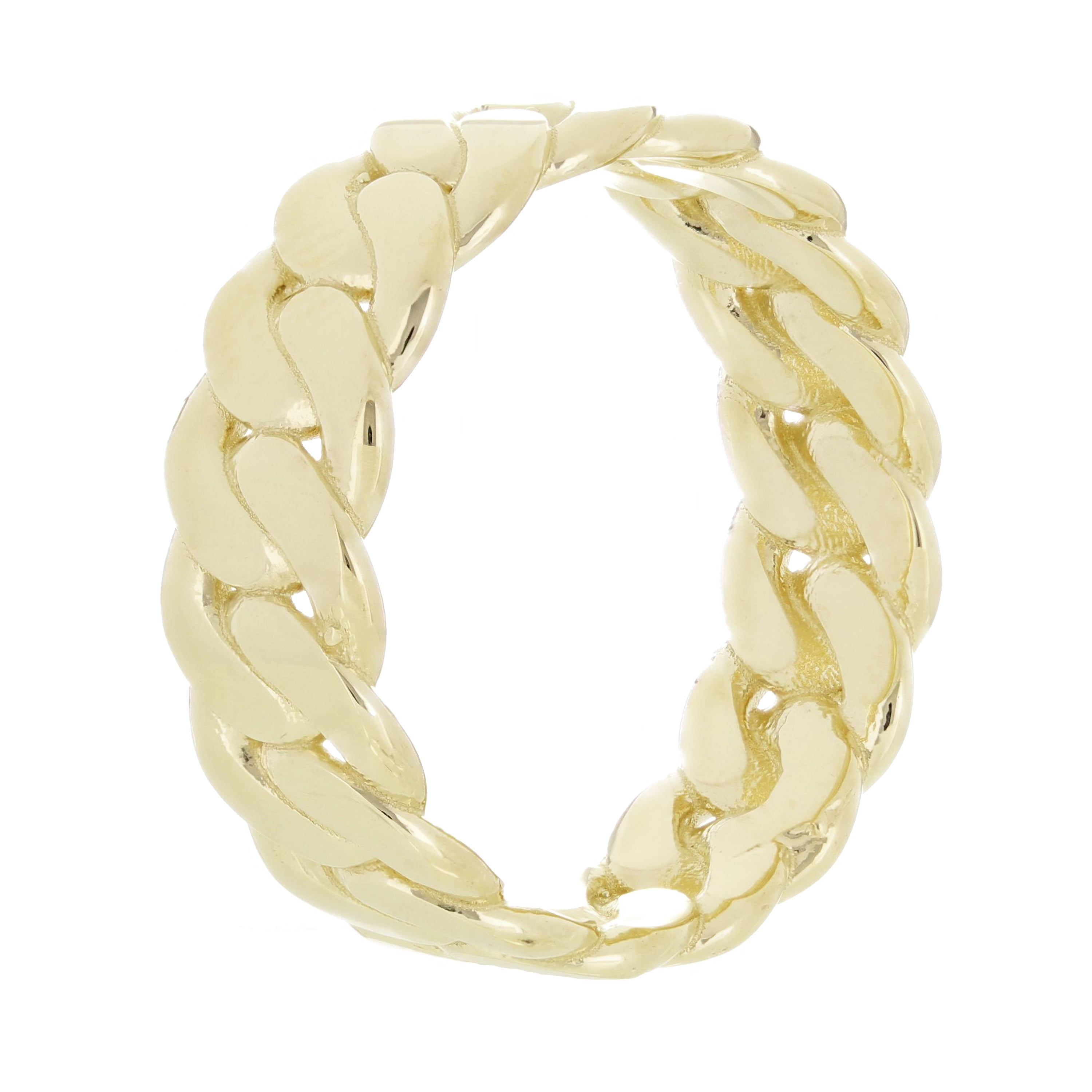 14k Yellow Gold Miami Cuban Ring Curb Link Band 8mm Ring Sizes 6-13 - 8 ...