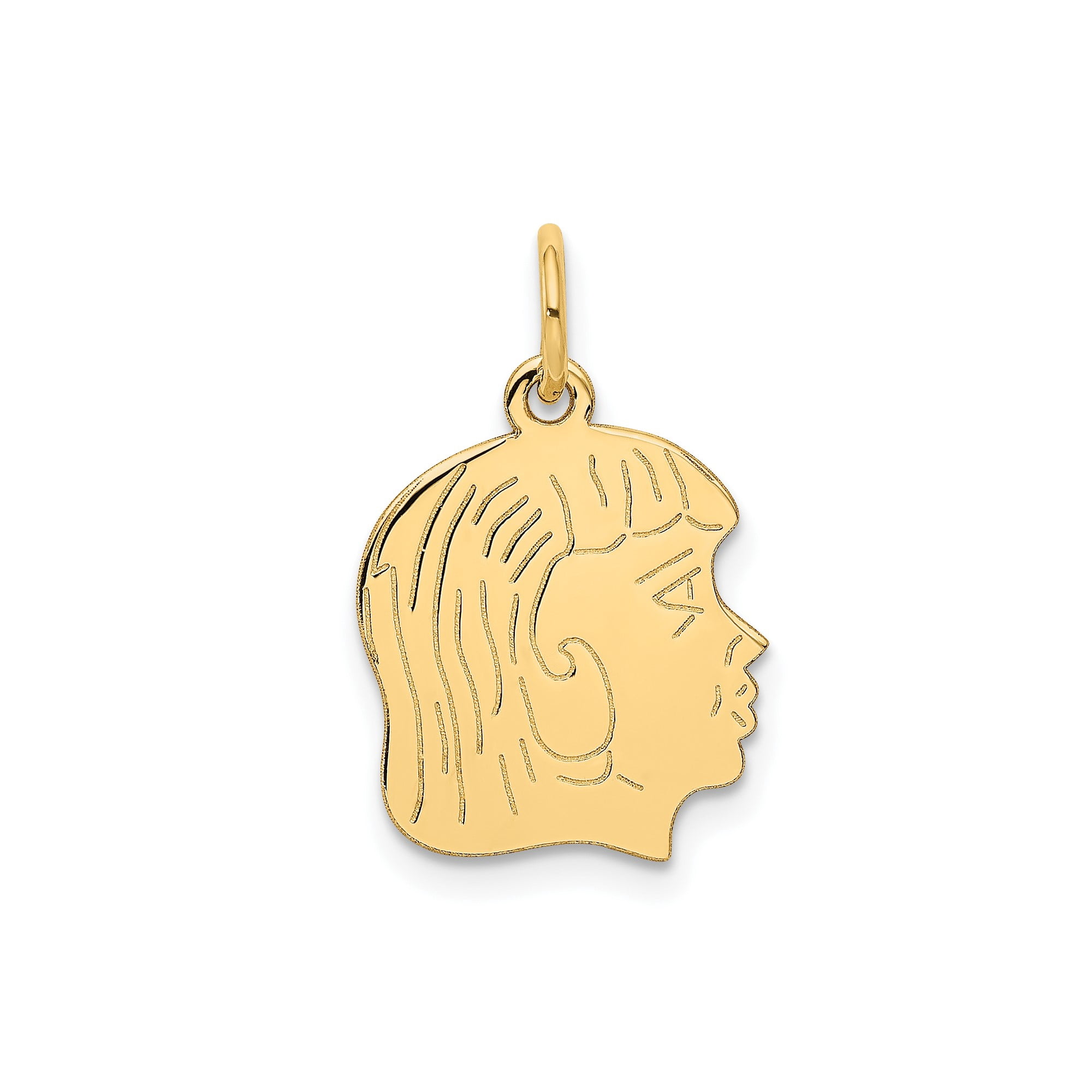 14k Yellow Gold Motherhood Pendant for Women, Family Profile Charm ...