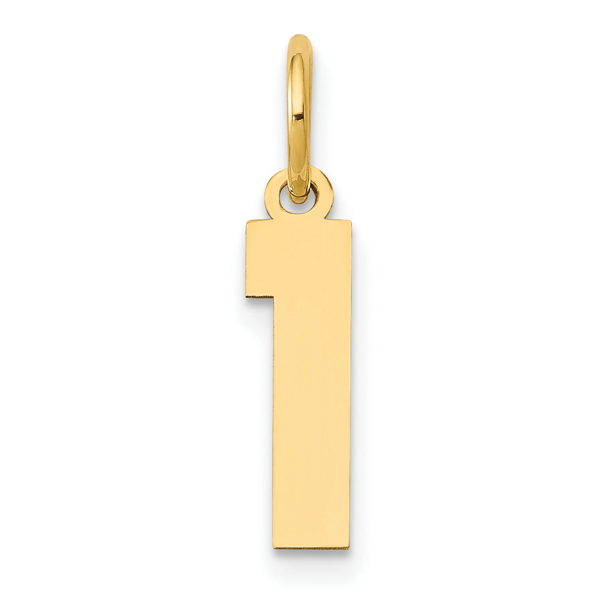 14k Yellow Gold Number 1 Pendant Charm for Men and Women, Polished ...