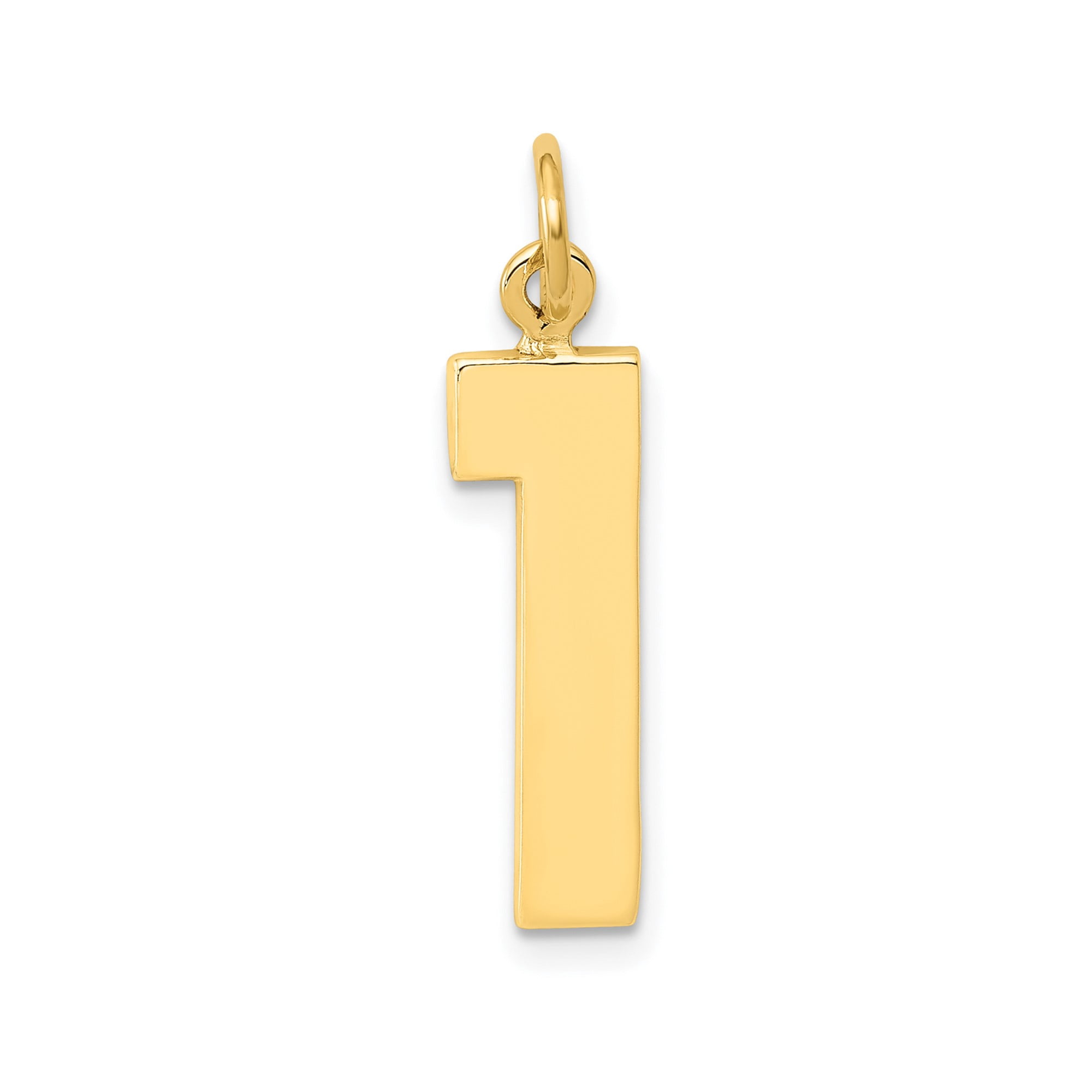 14k Yellow Gold Number 1 Pendant Charm for Necklace or Bracelet, Unisex ...