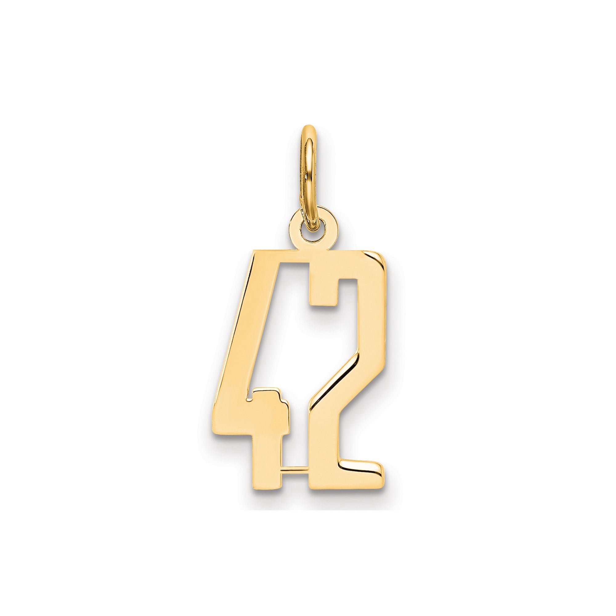 14k Yellow Gold Number 42 Pendant Charm for Men or Women, Unisex ...