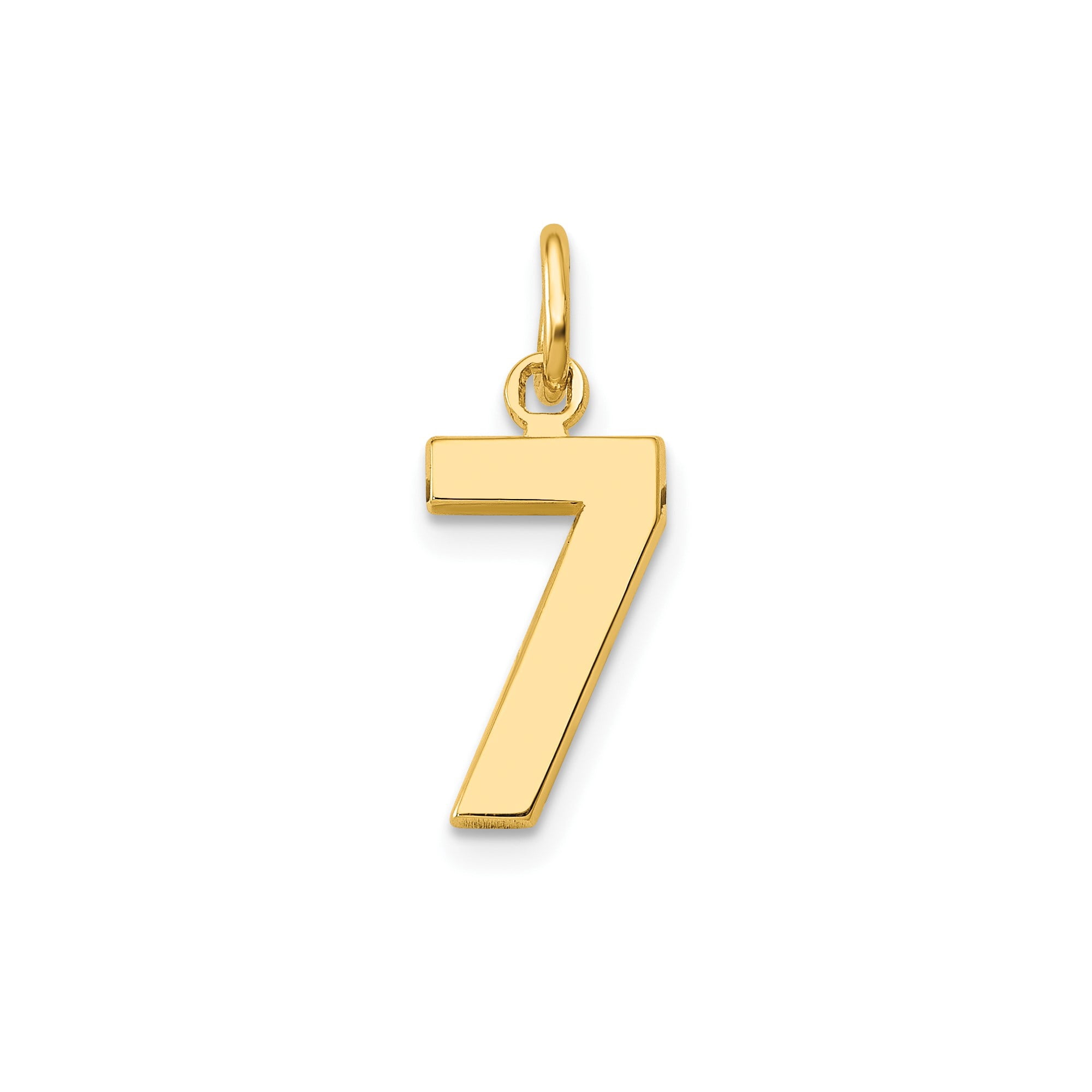 14k Yellow Gold Number 7 Pendant Charm for Necklace or Bracelet ...