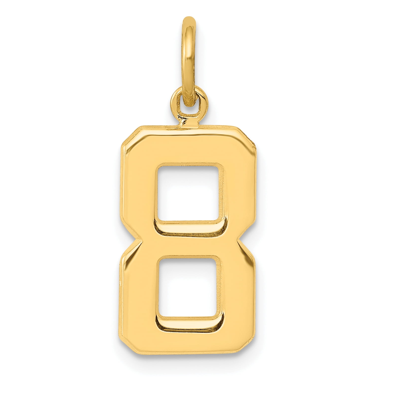 14k Yellow Gold Number 8 Eight Pendant Charm - Walmart.com