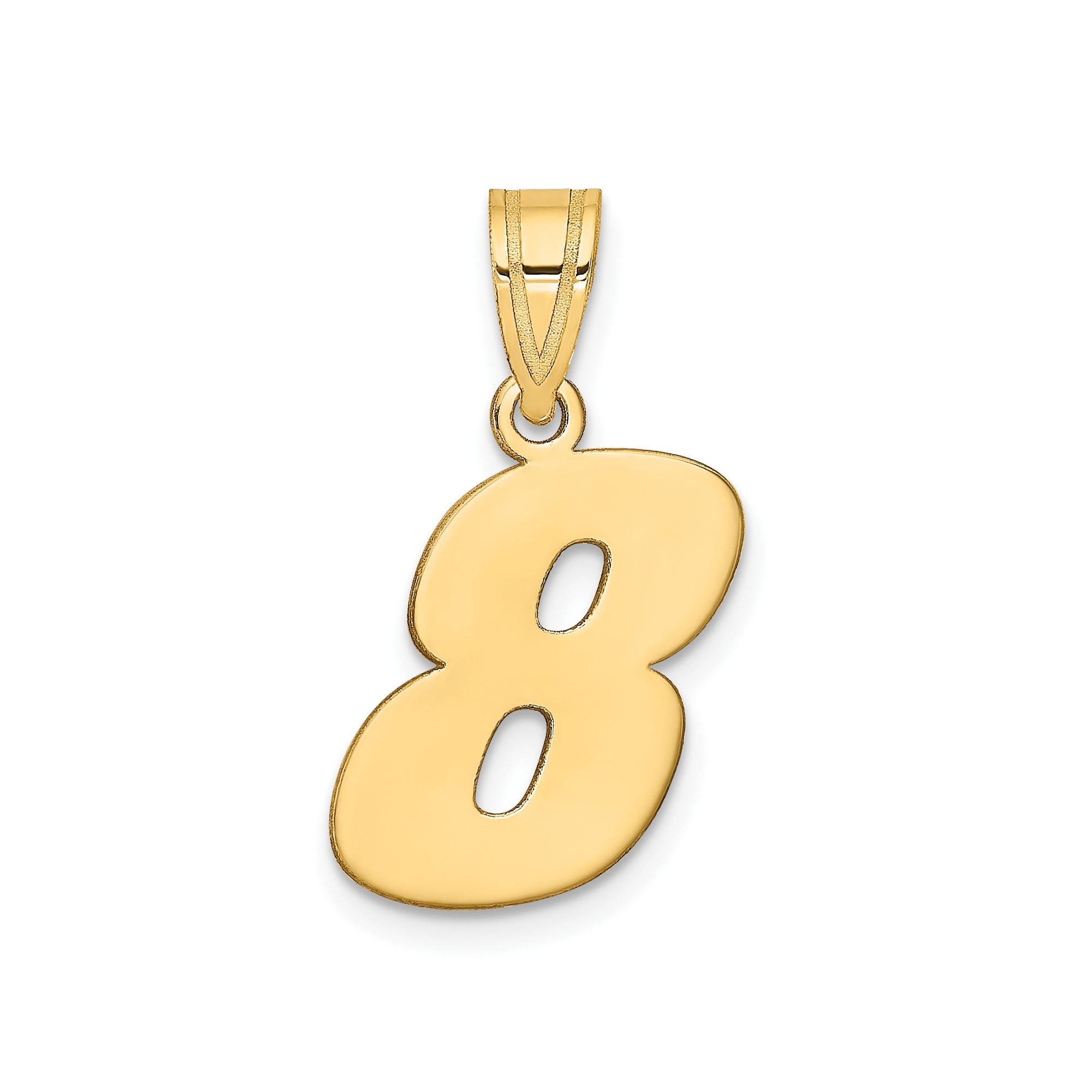 14k Yellow Gold Number 8 Pendant Charm for Men and Women, Polished ...