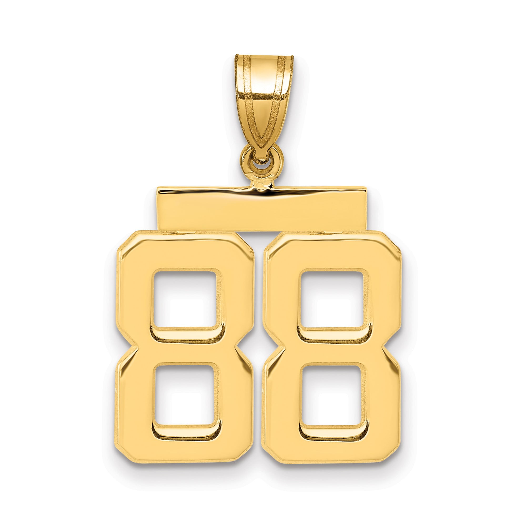 14k Yellow Gold Number 88 Pendant for Men or Unisex, Bold Block ...