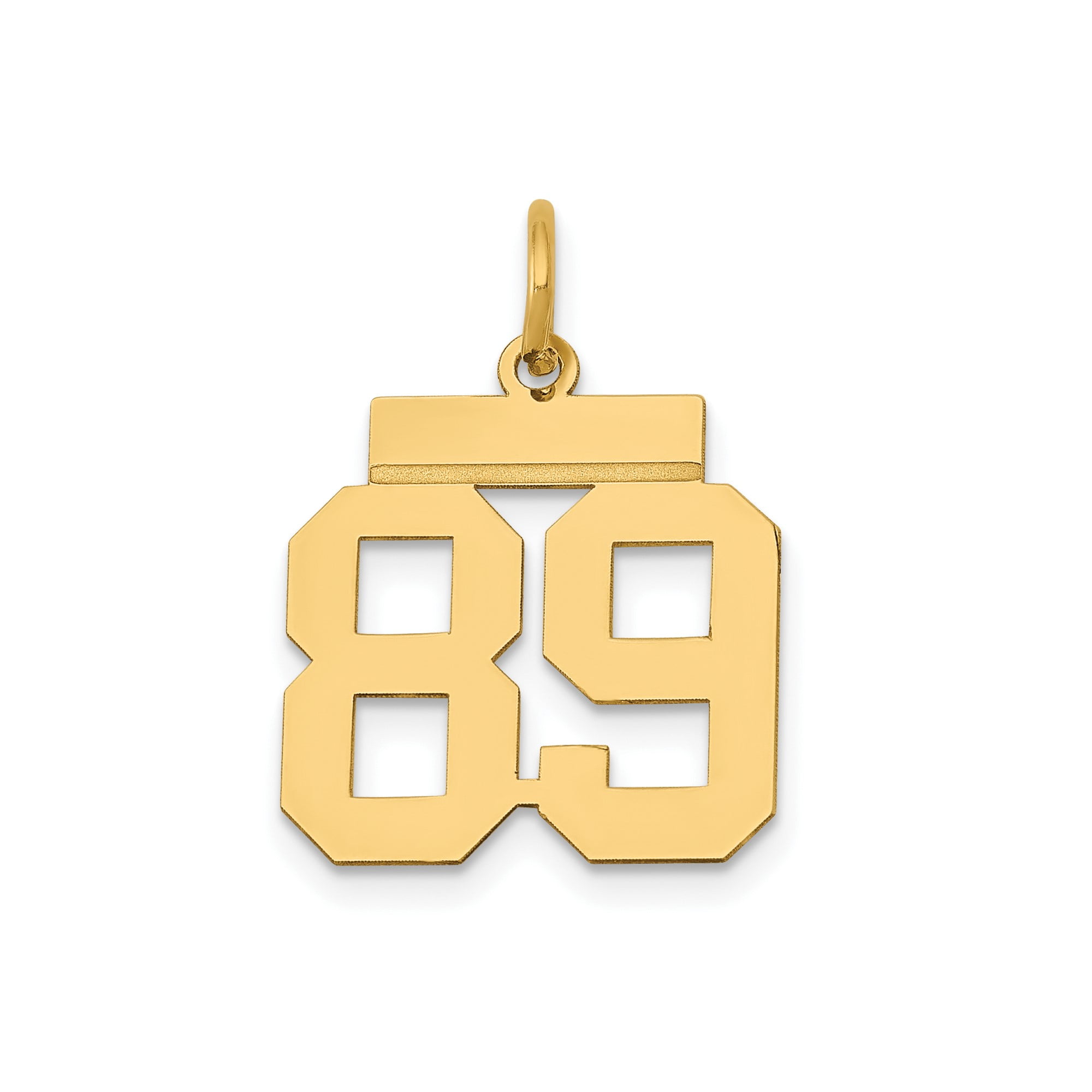 14k Yellow Gold Number 89 Pendant, Unisex Block Style Charm for ...