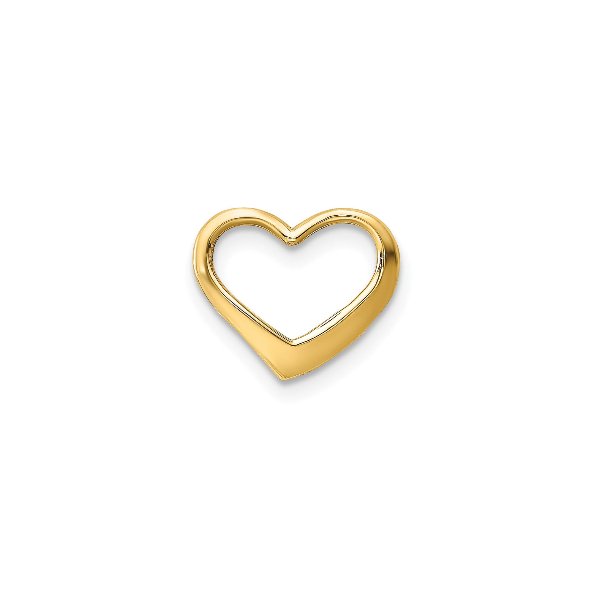 14k Yellow Gold Open Heart Pendant for Women, Minimalist Love Symbol ...