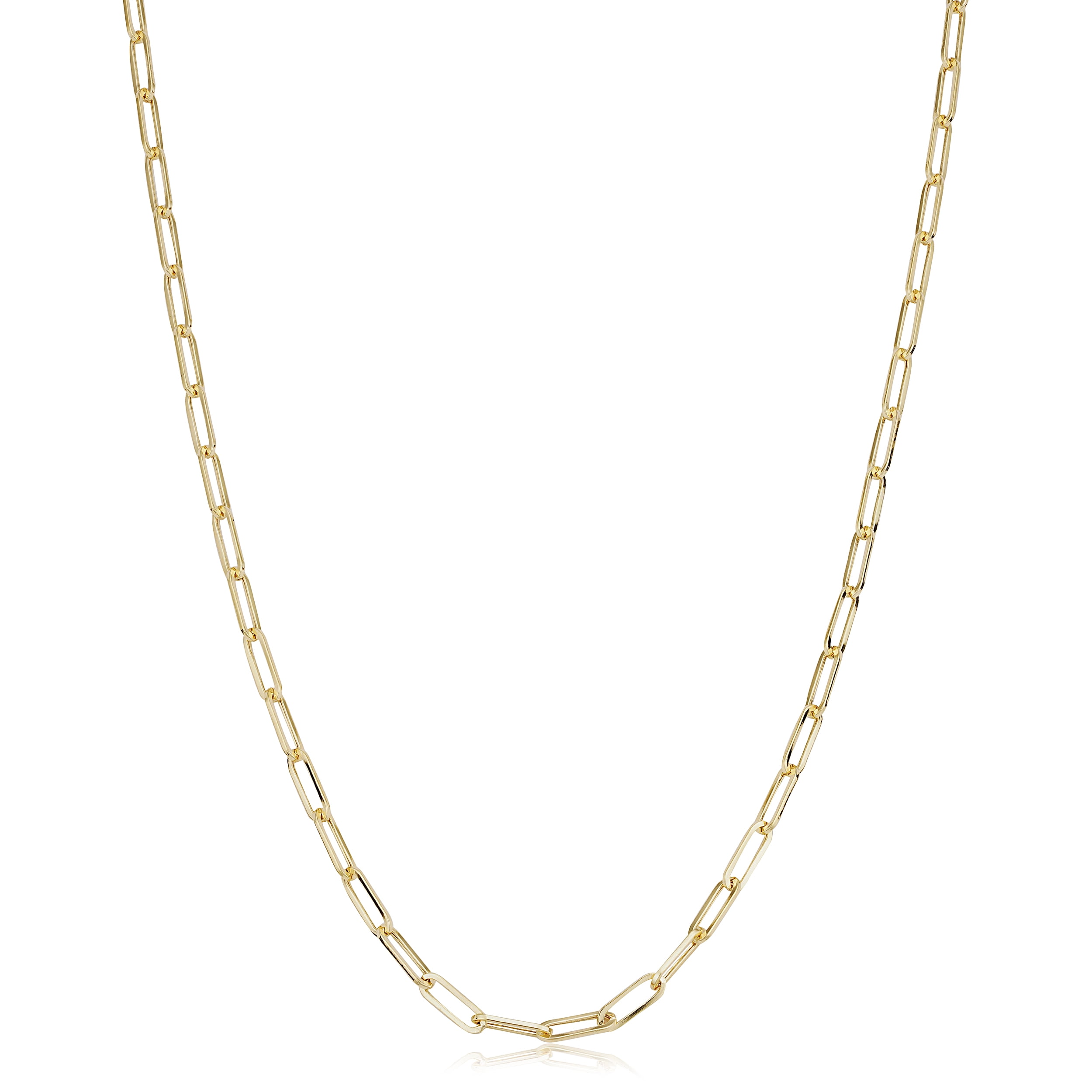 14k Yellow Gold Long Paperclip Link Chain Necklace (2.5 mm, 24 inch ...