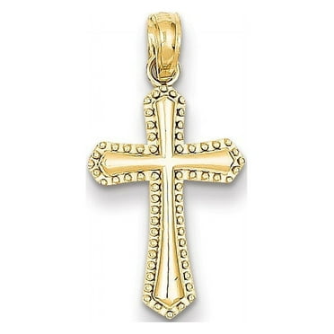 14k Yellow Gold Open Cross Pendant Necklace for Men and Women with ...