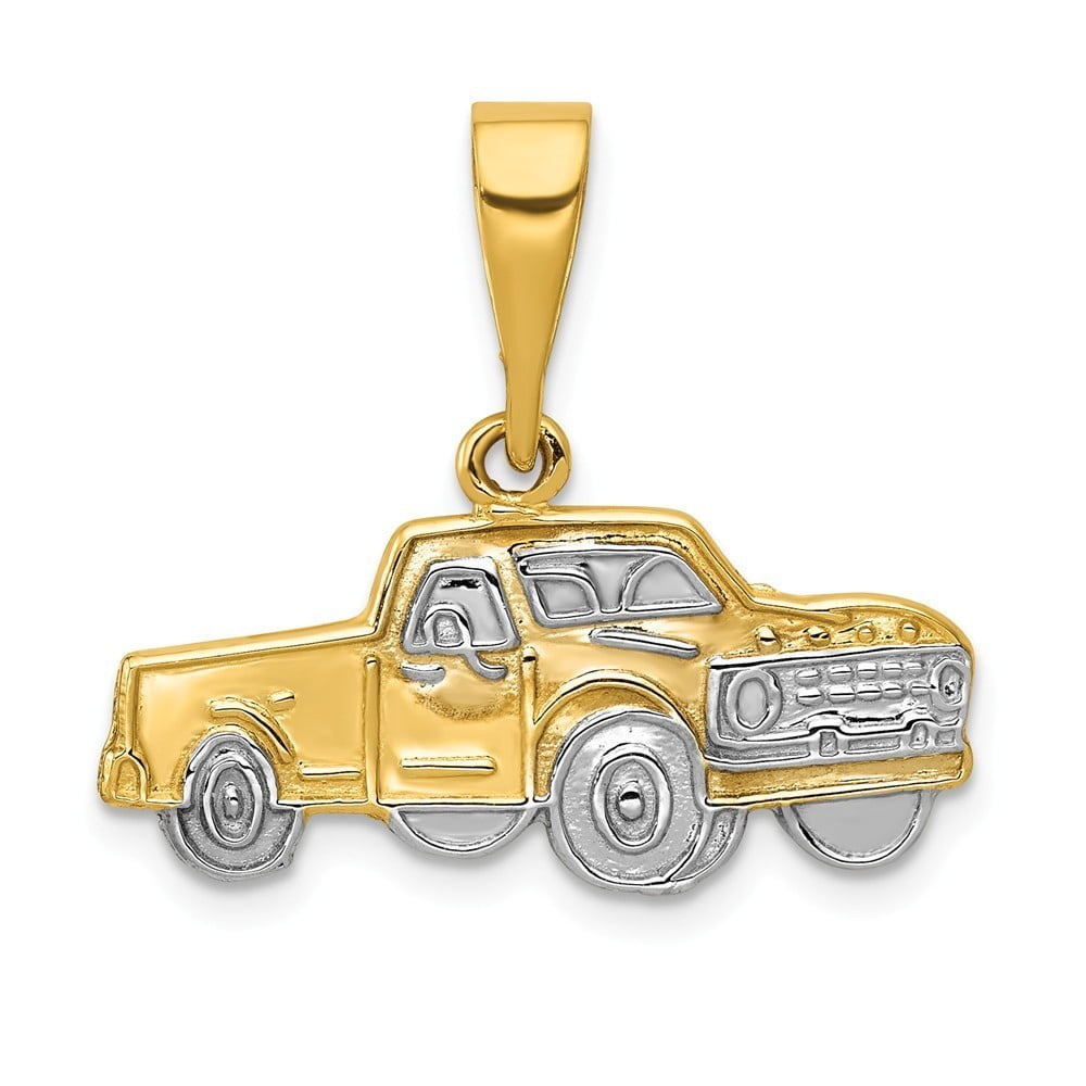 14k Yellow Gold Pick-up Truck Pendant - 2.0 Grams - Measures 23x25mm ...