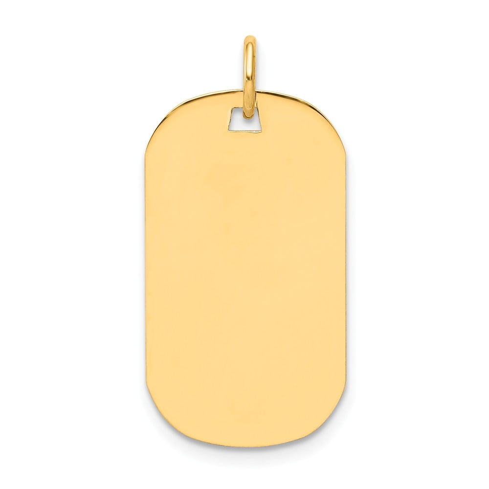 14k Yellow Gold Plain .027 Gauge Engraveable Dog Tag Disc Charm Pendant ...