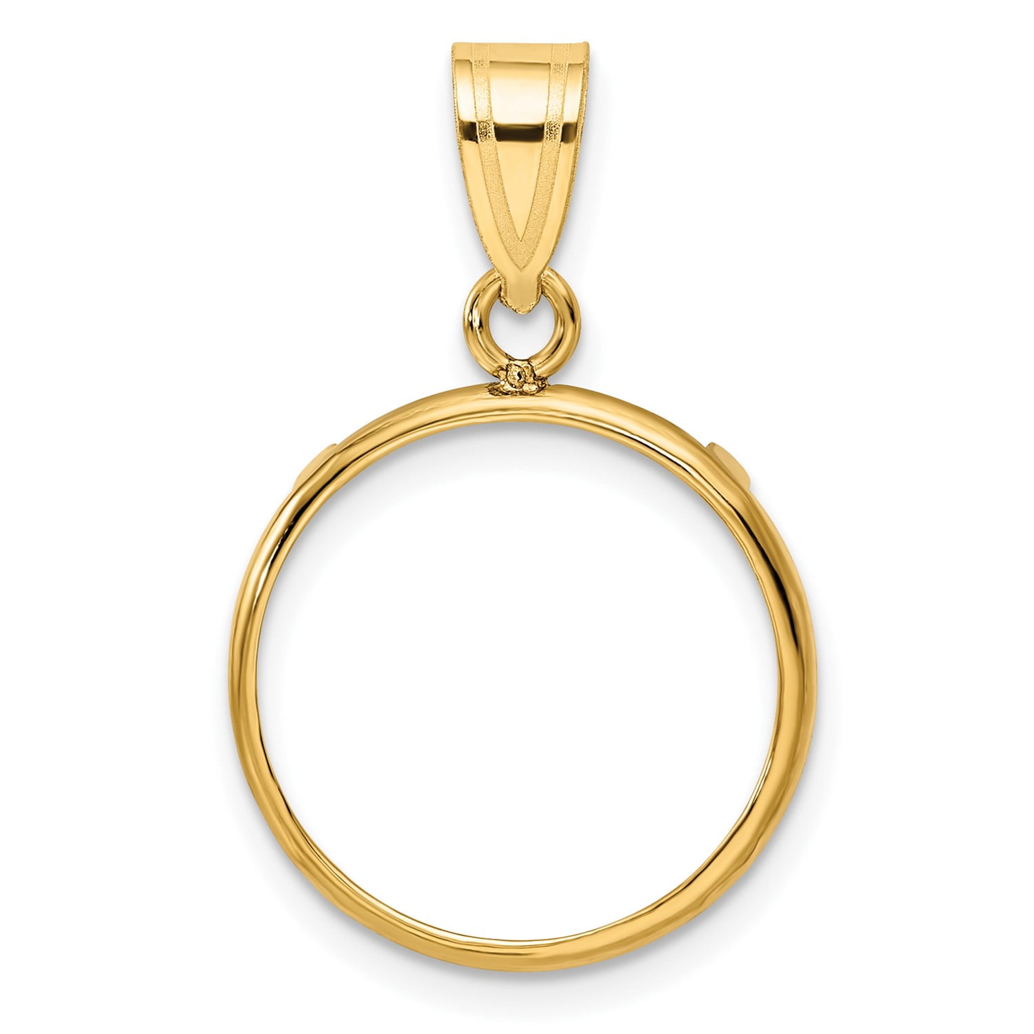 14k Yellow Gold Plain Edge Prong Setting Coin Bezel Pendant Mounting ...