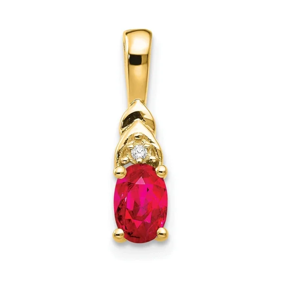 14k Yellow Gold Plated 2.5ct Oval Cut Simulated Red Ruby and Diamond ...