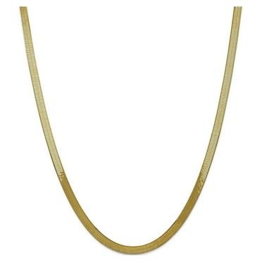 14k Yellow Gold Flat Herringbone Chain Necklace Unisex 20 - Walmart.com
