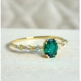 14k Yellow Gold Plated Emerald Oval Cut Gemstone Engagement Ring 925 ...