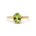 14k Yellow Gold Plated Green Peridot Oval Cut Gemstone Engagement Ring ...