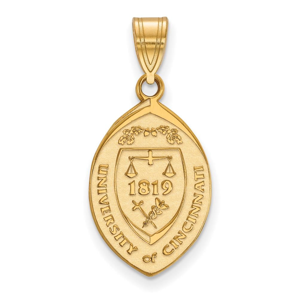14k Gold Plated Silver U. of Cincinnati Large Crest Pendant - Walmart.com