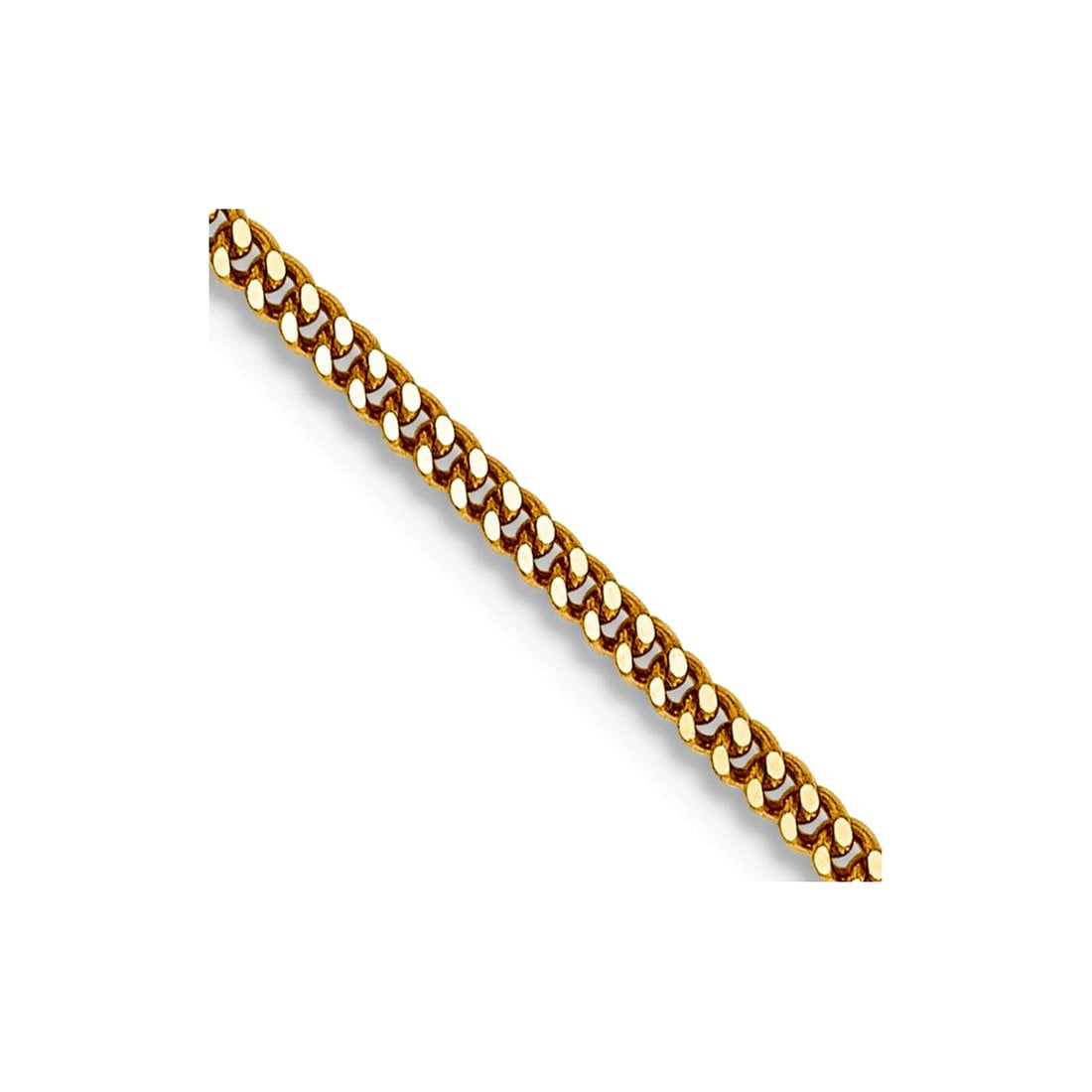 14k Yellow Gold Polished 1.3mm Curb Pendant Chain Necklace 16 Inch ...