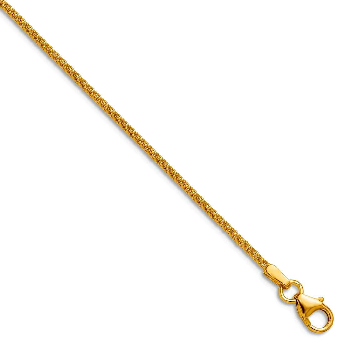 14k Yellow Gold Polished 1.5mm Solid Spiga Chain Necklace 22 Inch Chain ...