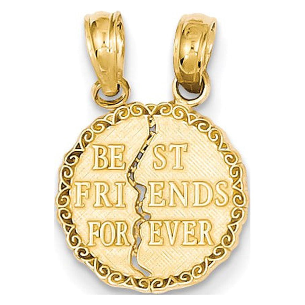 14k Yellow Gold Polished Best Friends Forever Break Apart Pendant ...