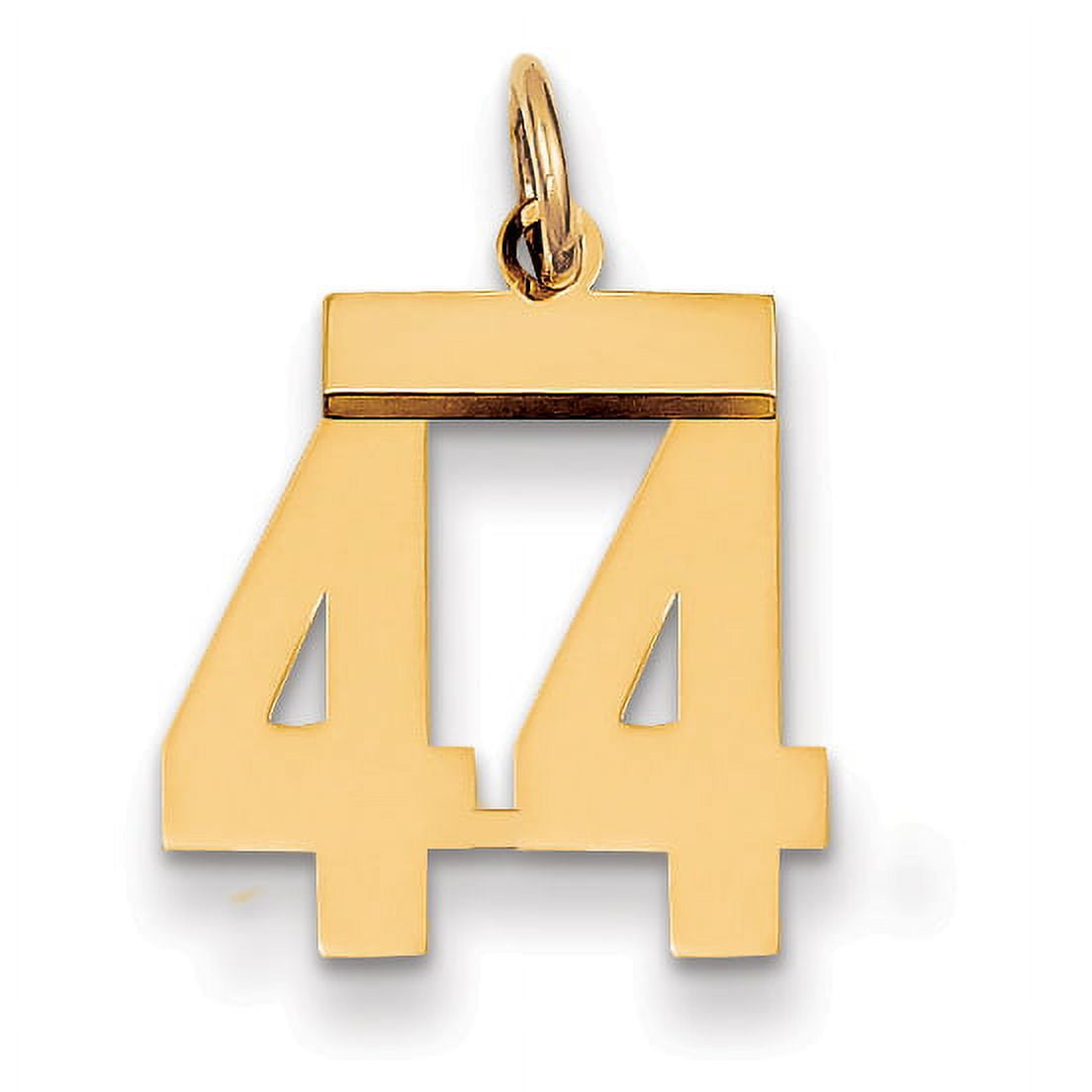 14k Yellow Gold Polished Finish Small Size Number 44 Charm Pendant ...