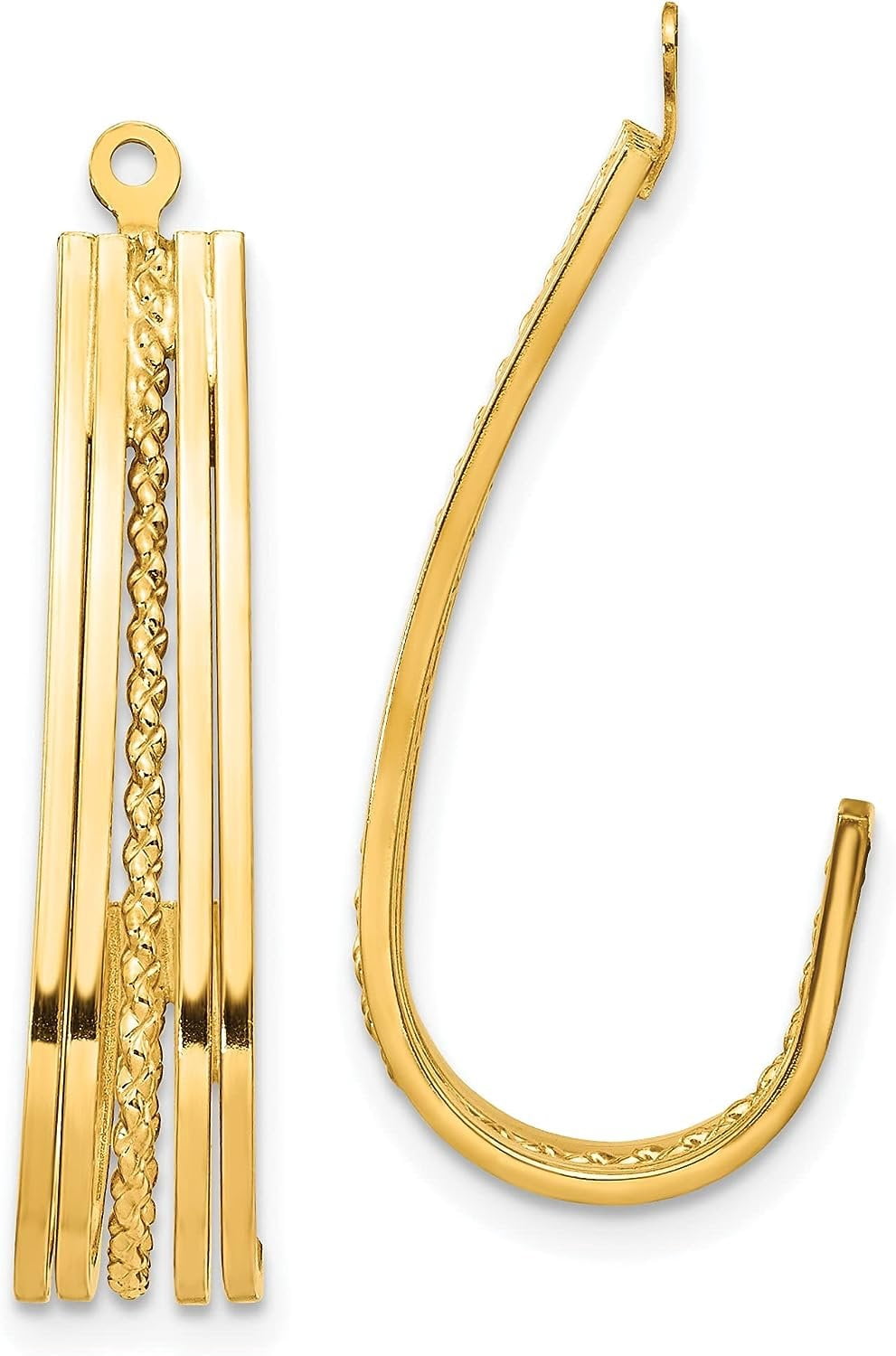14k Yellow Gold Polished J-Hoop Earring Jackets - 30mm - Walmart ...