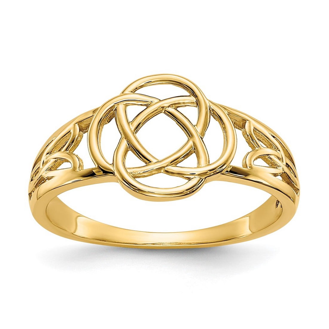14k Yellow Gold Polished Ladies Celtic Knot Ring Size 6 - 2.5 Grams ...