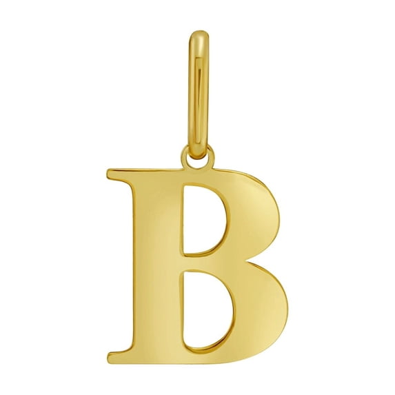 14k Yellow Gold Polished Letter Name Personalized Monogram Initial B ...