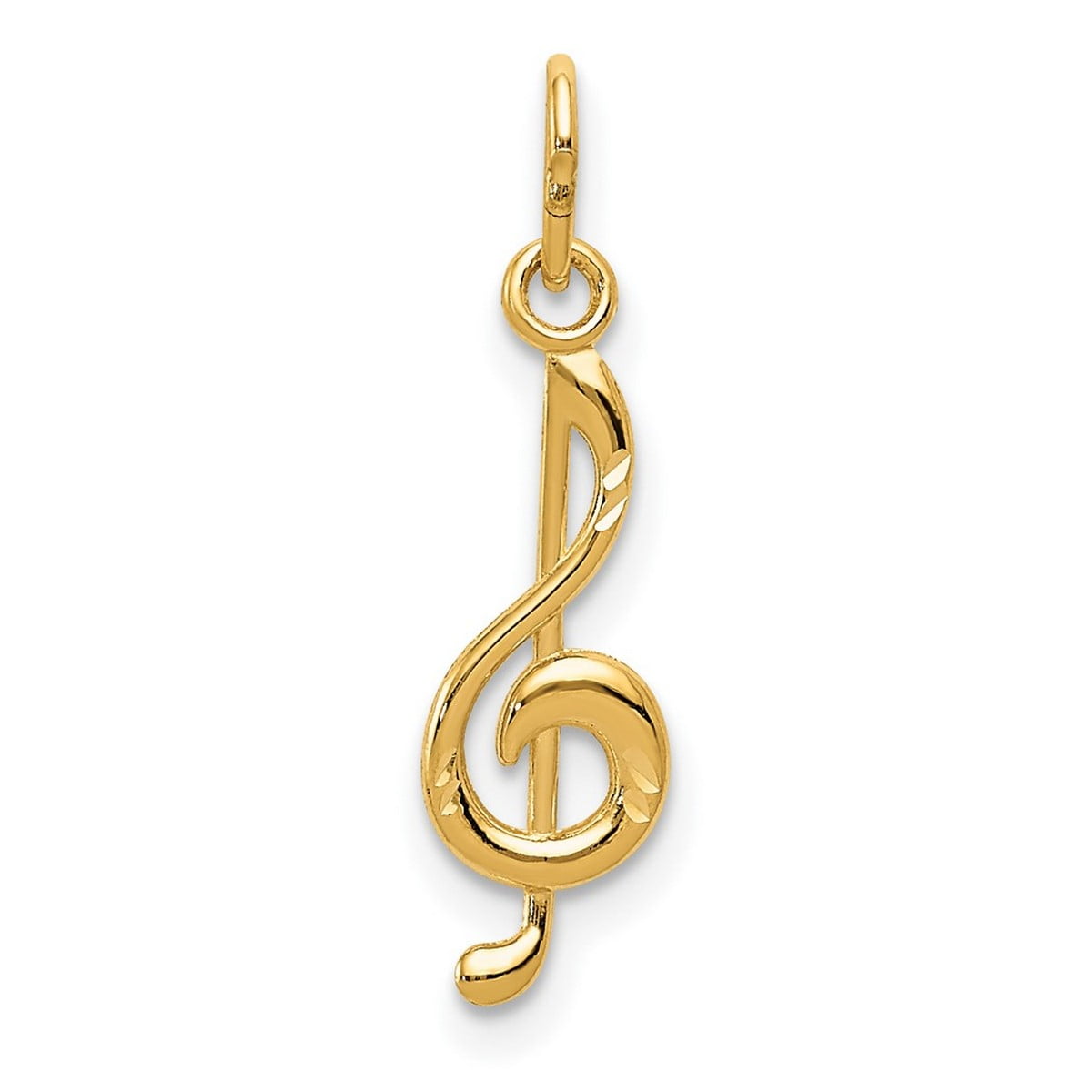 14k Yellow Gold Polished Music Note Pendant Necklace Measures 21x5mm ...