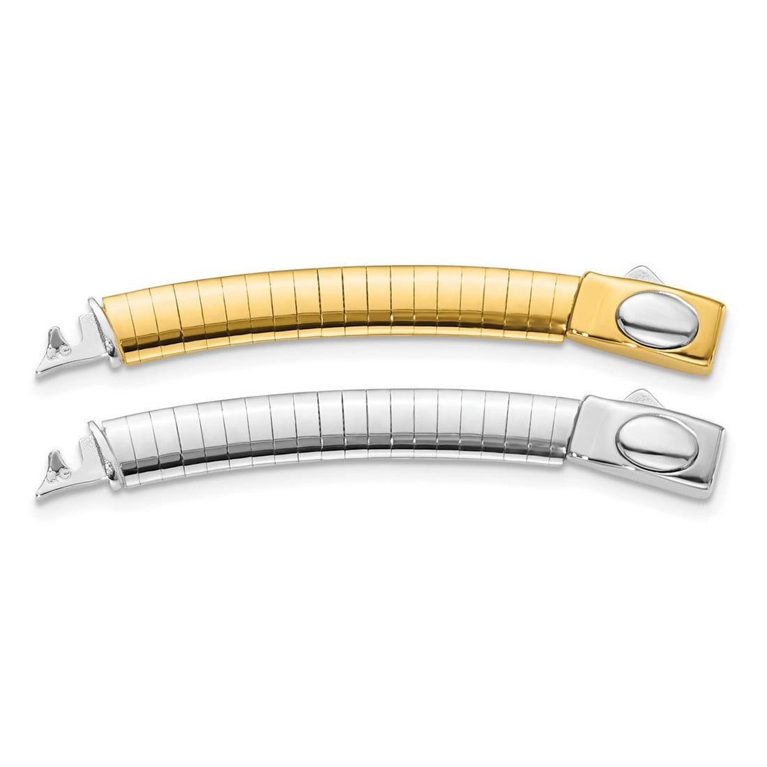 14k Yellow Gold Polished Reversible 6mm White and Yellow Domed Omega ...