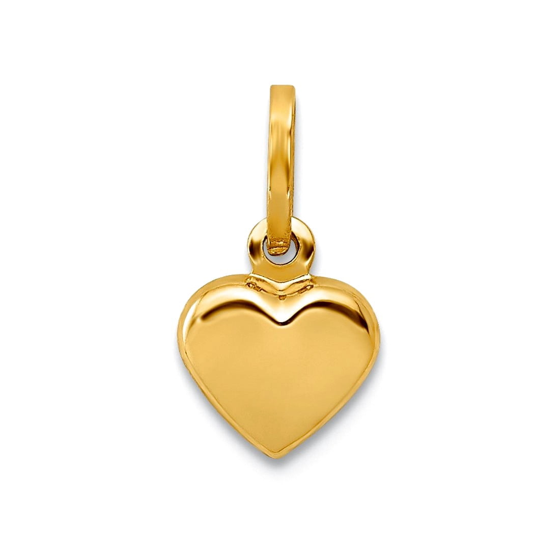 14k Yellow Gold Polished Small Hollow Love Heart Charm 11x6mm Wide ...